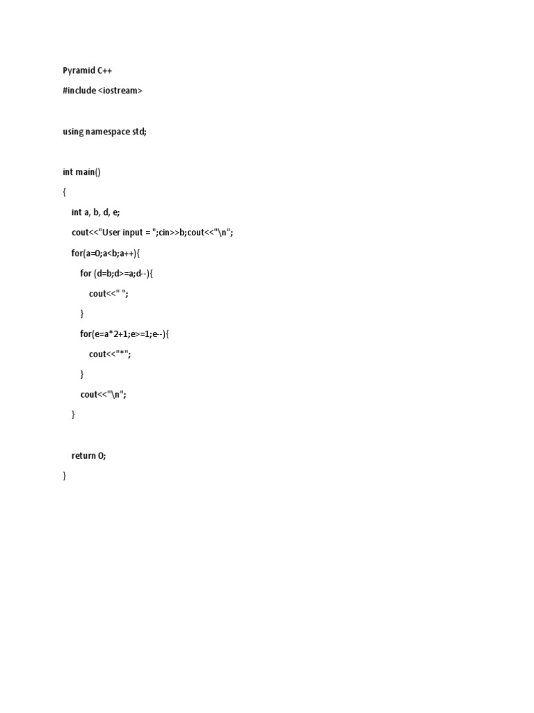 Pyramid With CPP | PDF