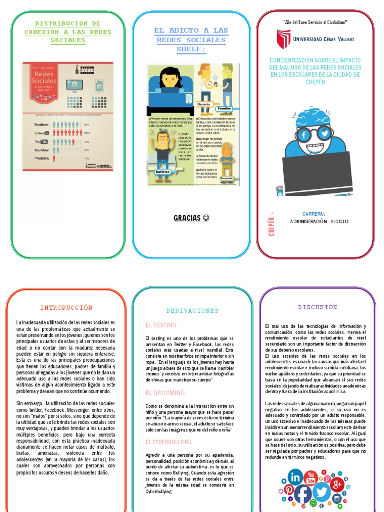 Triptico Redes | PDF | Servicio de redes sociales | Acoso cibernético
