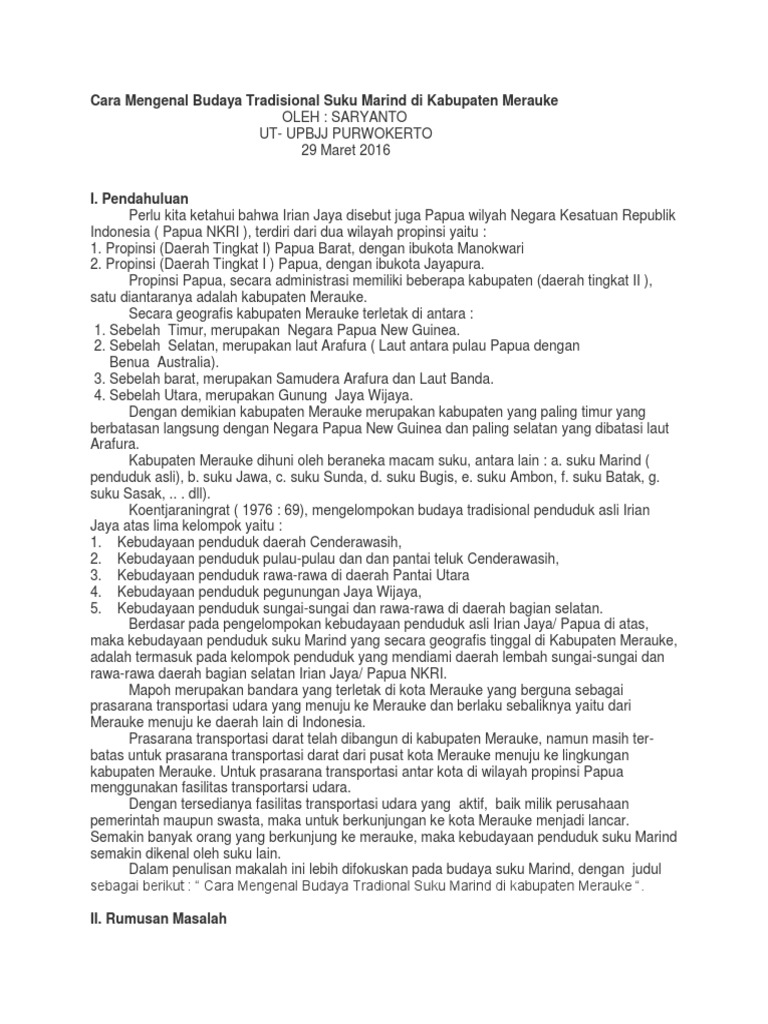 Mengenal Budaya Suku Marind Merauke | PDF