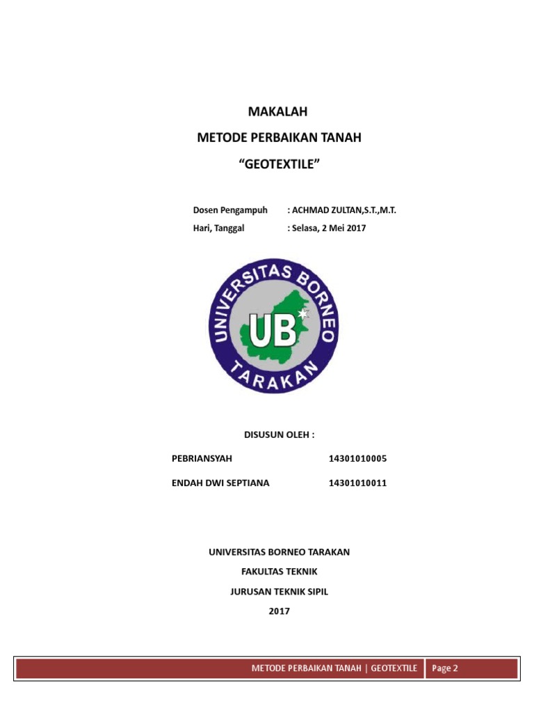 Metode Perbaikan Tanah dengan Geotextile | PDF | Sains & Matematika