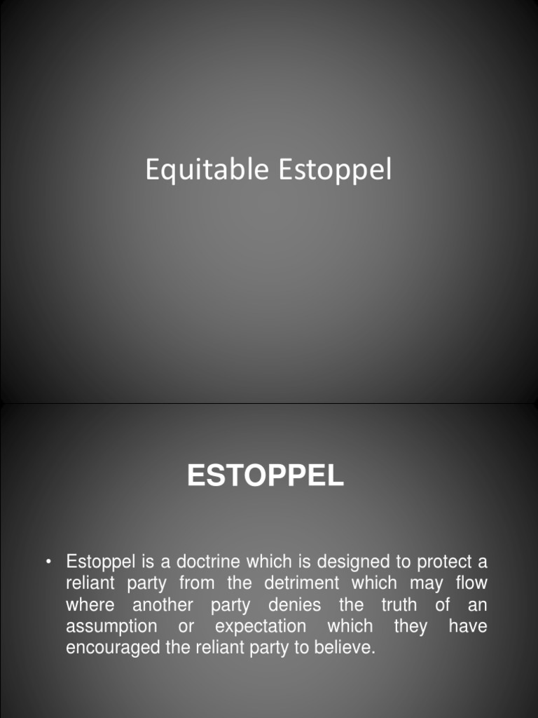 Equitable Estoppel | Download Free PDF | Estoppel | Civil Law (Legal ...