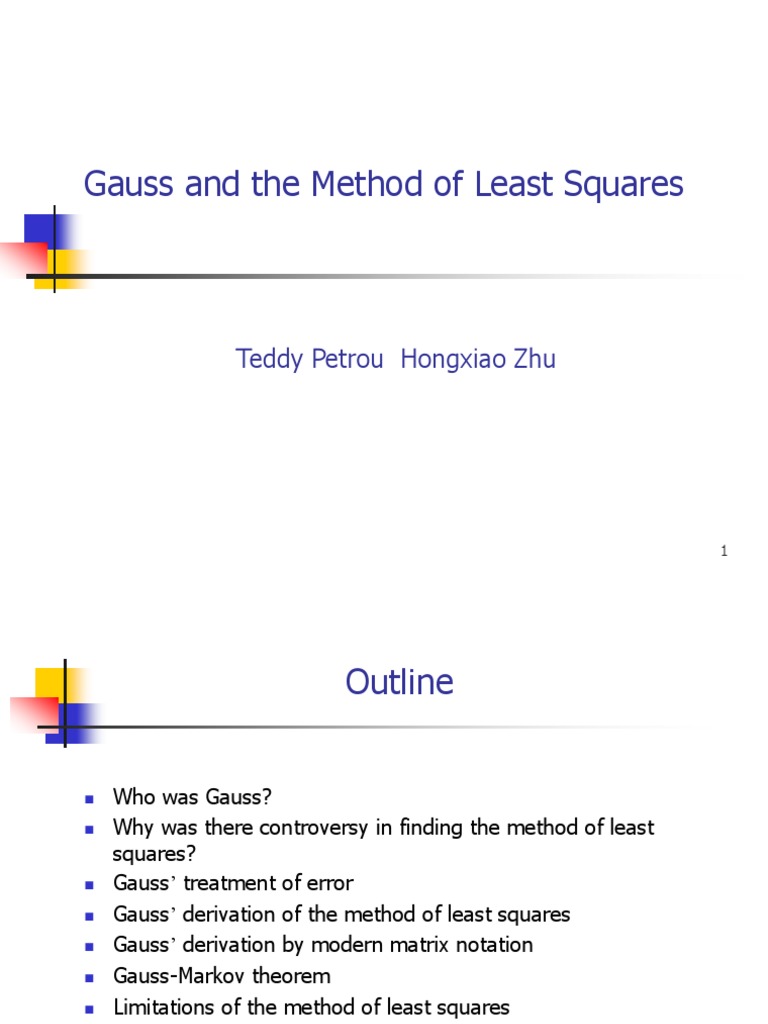 Gauss Theorm and The Method of Least Squares | PDF | Errors And Residuals | Variance