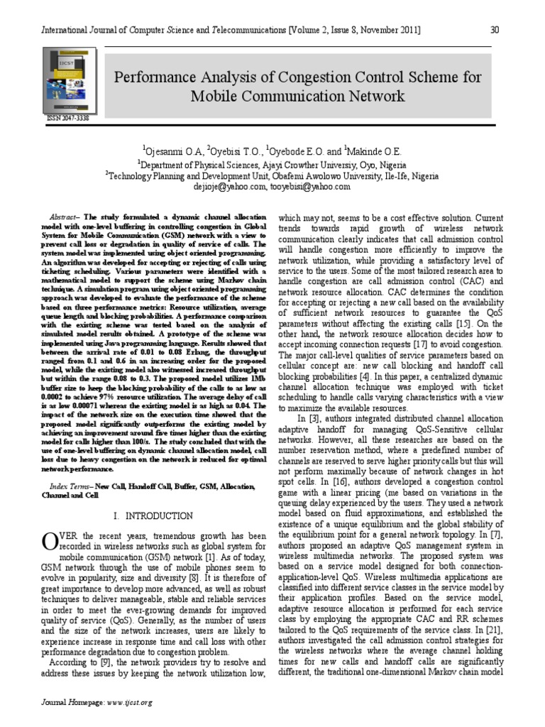 Analysis of a Congestion Control Scheme Using Dynamic Channel ...