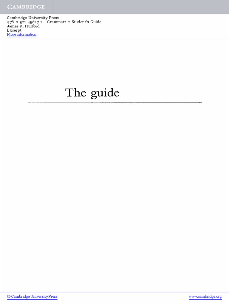 Grammar Guide by James Hurford | PDF | Science & Mathematics