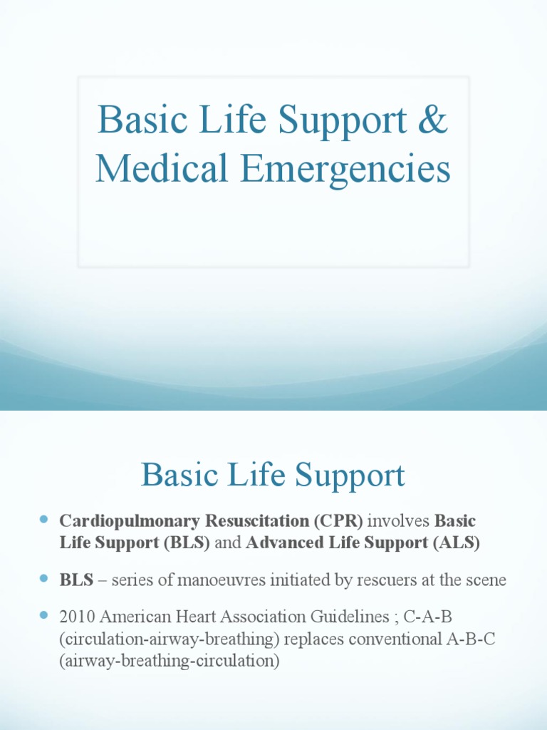 Basic Life Support & Medical Emergency | PDF | Myocardial Infarction ...