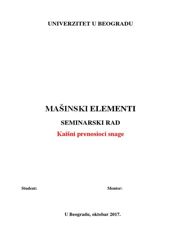 Kaisni-Prenos Snage | PDF