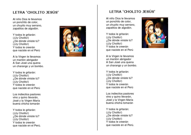 Letra "cHOLITO jESÙS" | PDF