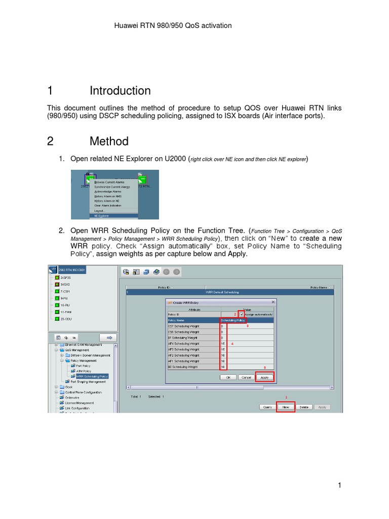 Huawei RTN 980-950 QoS Activation | PDF | Networking Standards ...