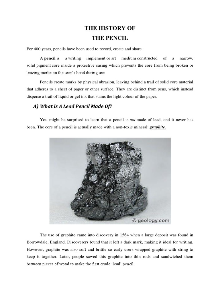 History of Pencil | PDF | Pencil | Art Materials