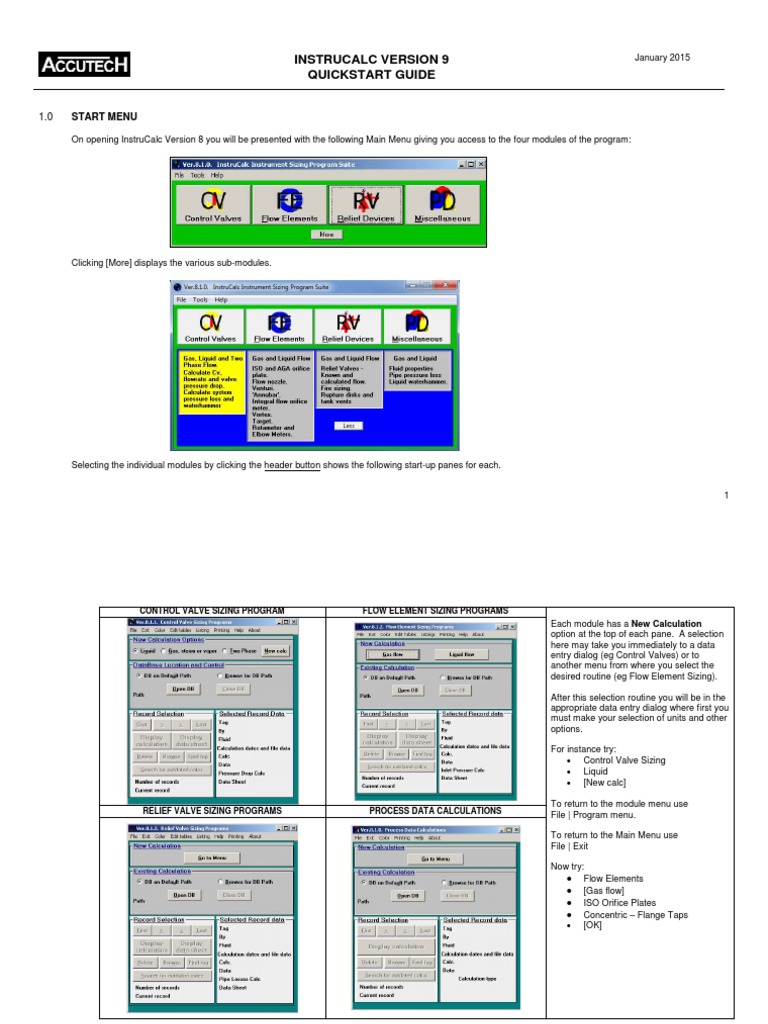 InstruCalc QuickStart Guide PDF | PDF | Valve | Pressure