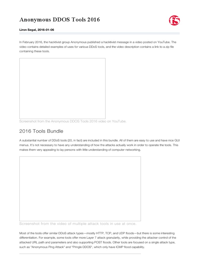 Anonymous Ddos Tools 2016 | Download Free PDF | Denial Of Service ...