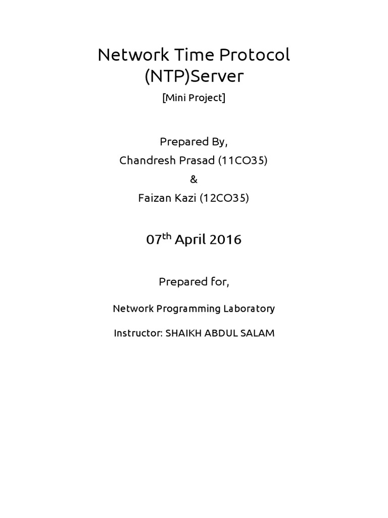 Network Time Protocol (NTP) Server: 07 April 2016 | PDF | Internet ...