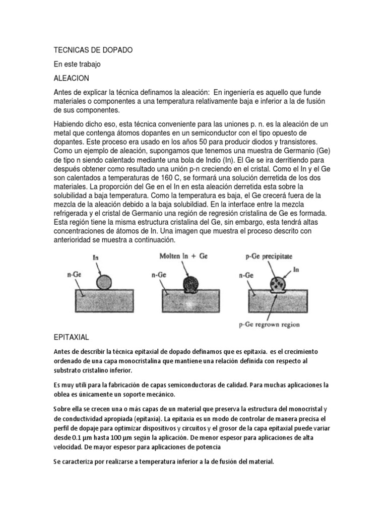 Tecnicas de Dopado | PDF | Semiconductores | Física de la Materia ...