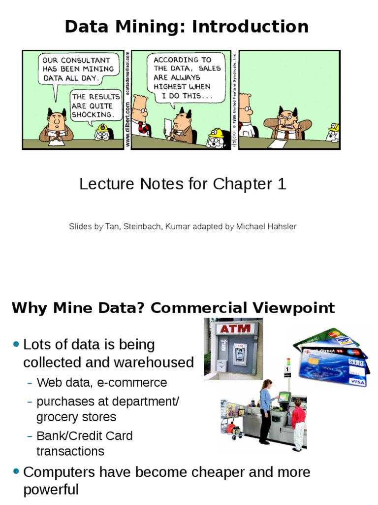 Data Mining Introduction Lecture Notes For Chapter 1 Pdf Data Mining Machine Learning