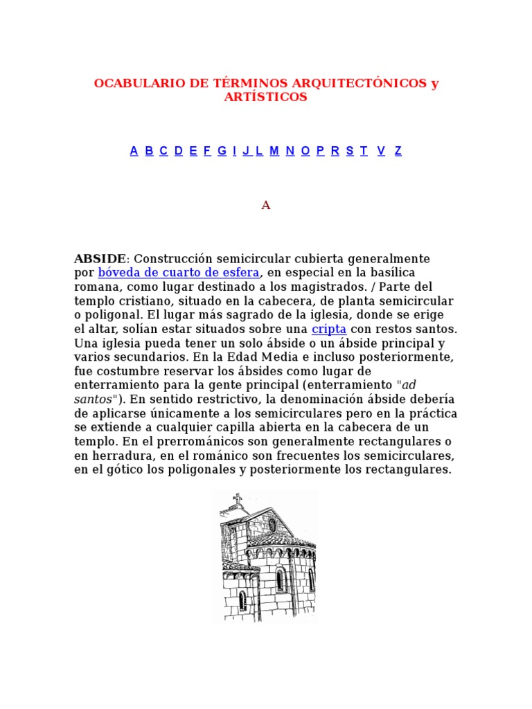 Vocabulario de Términos Arquitectónicos y Artísticos | PDF ...