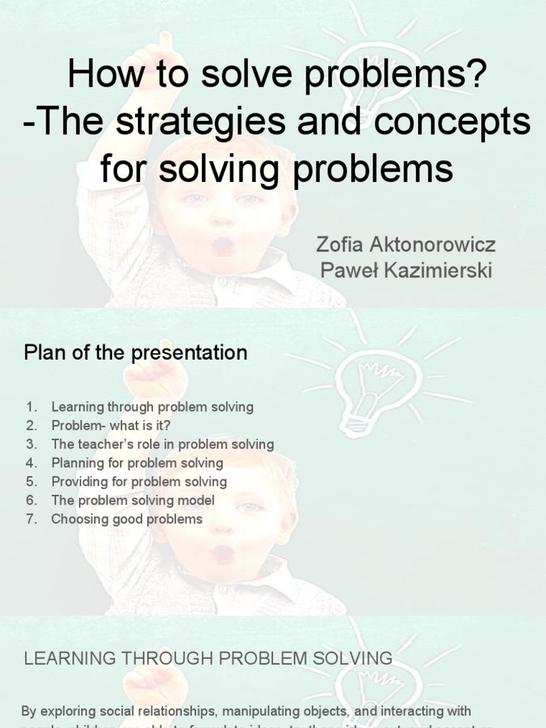 Problem Solving for Teachers | PDF | Classroom | Concept
