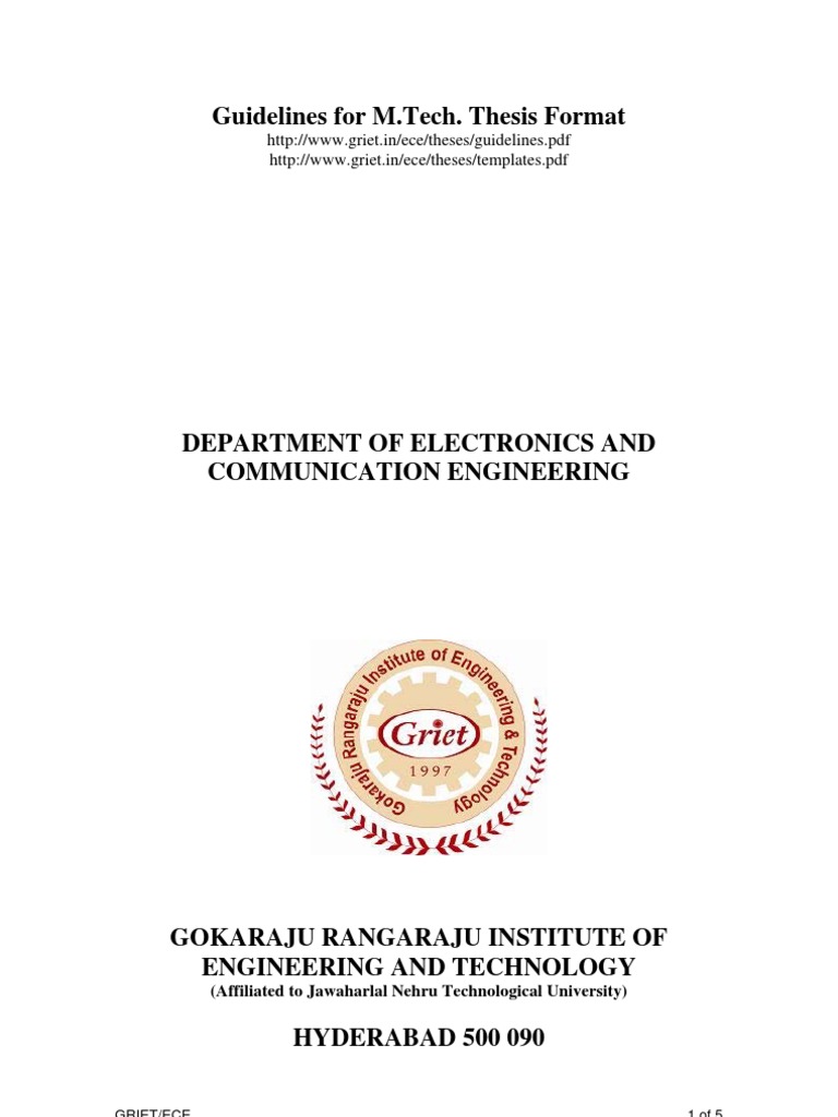 M.Tech Thesis Format Guidelines | PDF | Thesis | Computer Program
