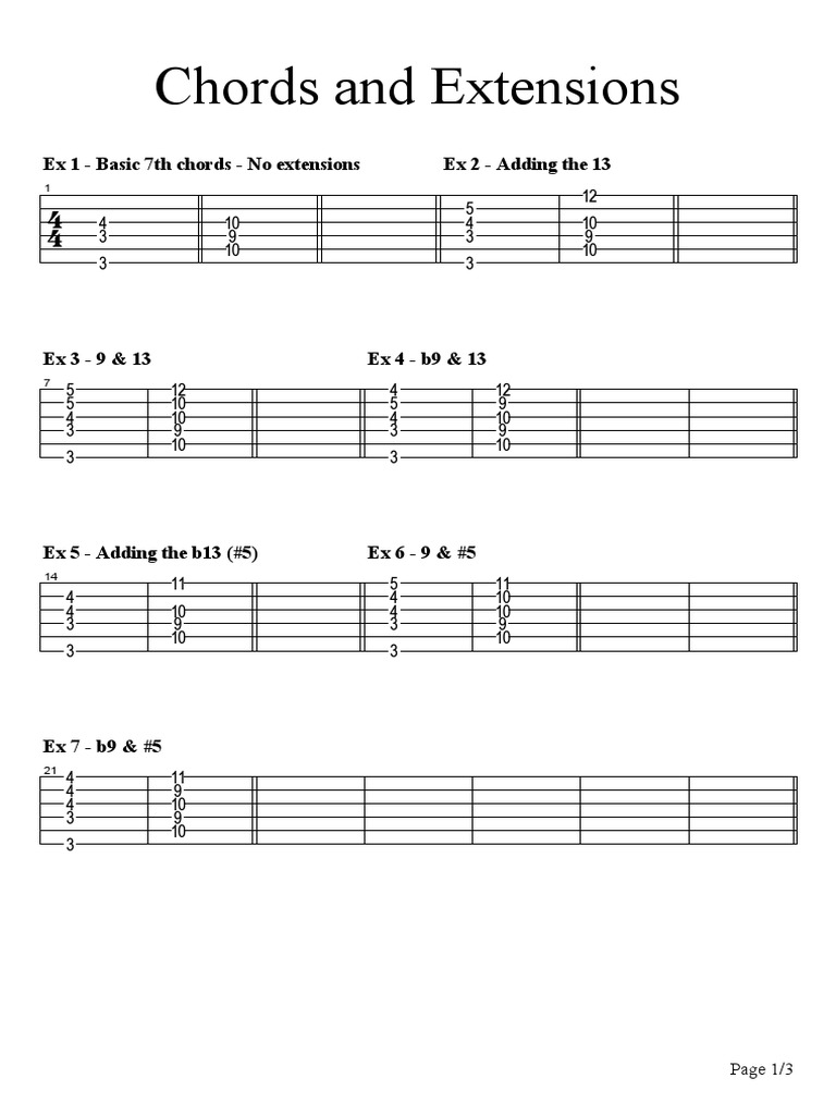 Chords and Extensions | PDF | Melody | Pitch (Music)