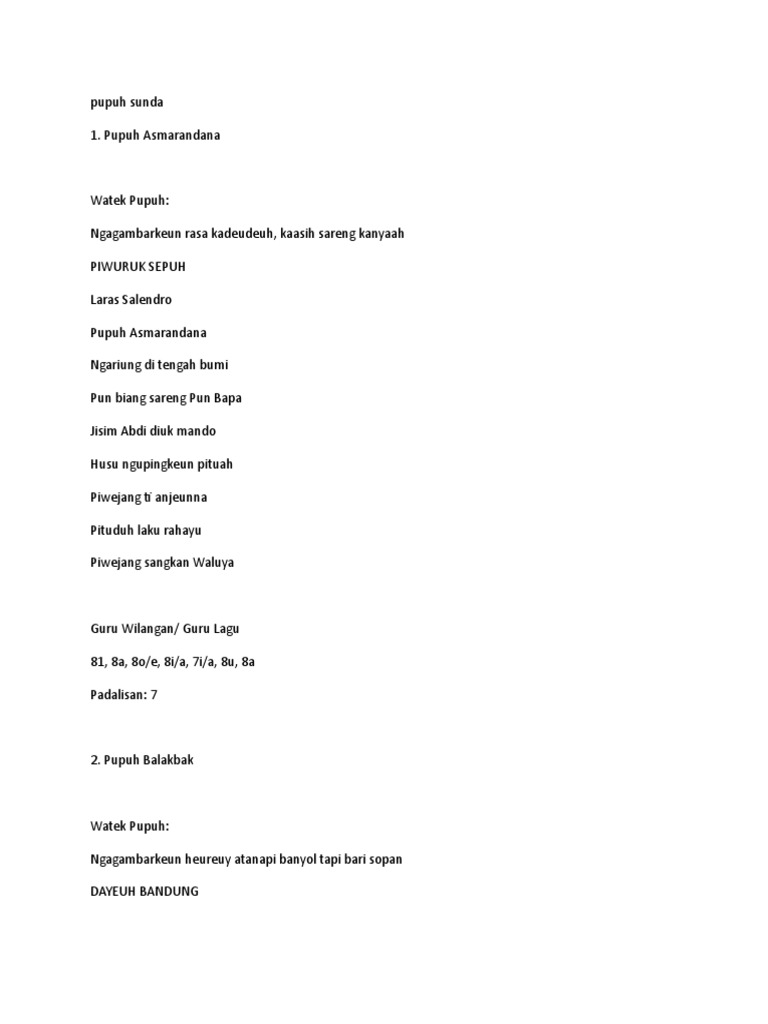 Pupuh Sunda | PDF
