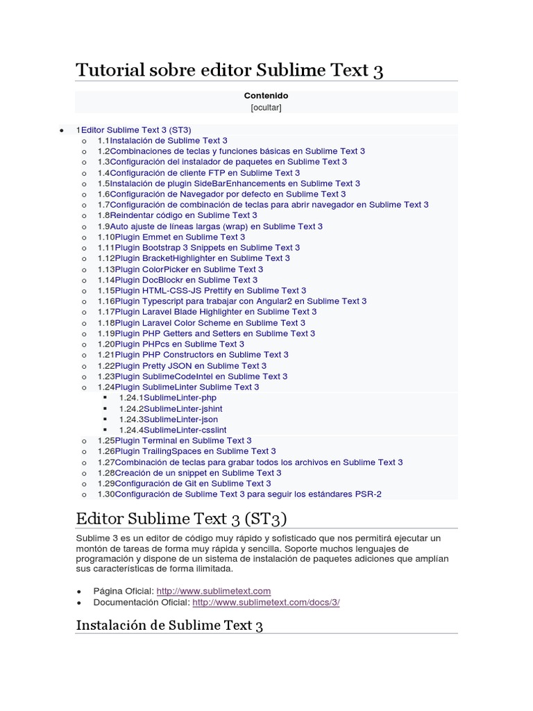 Tutorial Sobre Editor Sublime Text 3 | PDF | Protocolo de transferencia ...