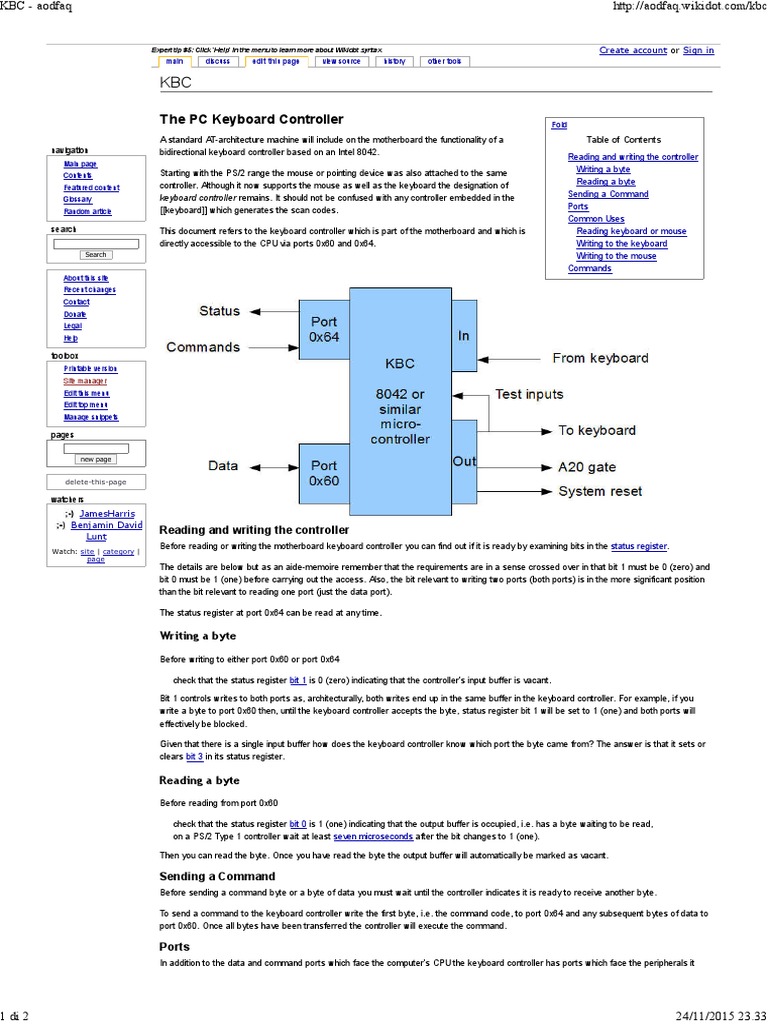 Keyboard Controller 8042 Pdf Computer Keyboard Input Output