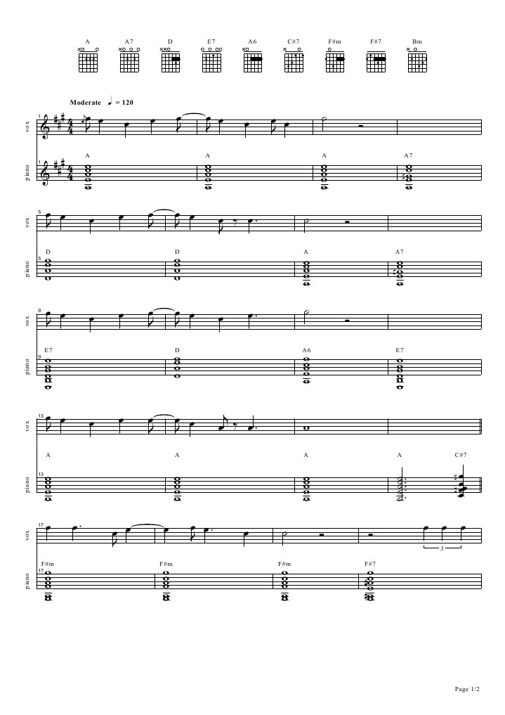 Piano Sheet Music with Vocal Parts | PDF