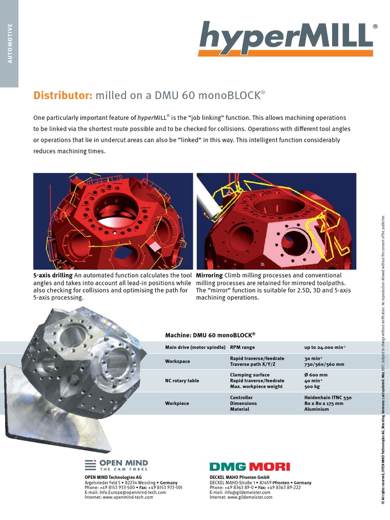 DS DMG DMU 60 MonoBLOCK Automotive Distributor en | PDF | Machining ...