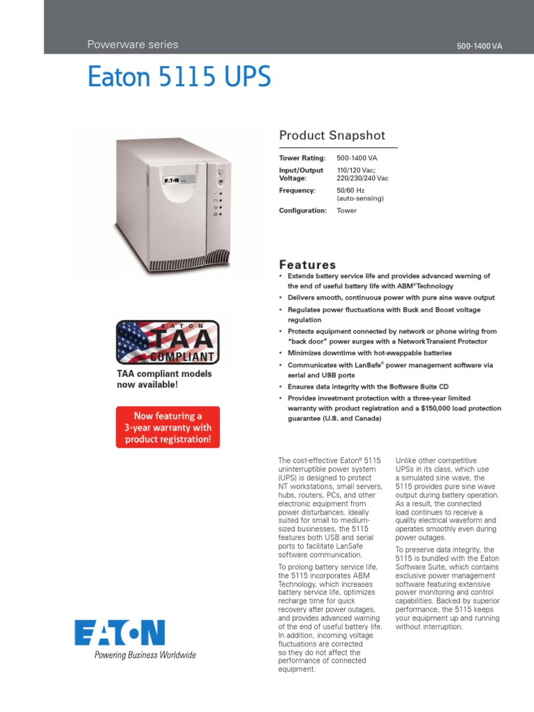 Eaton Powerware 5115 | Mains Electricity | Usb