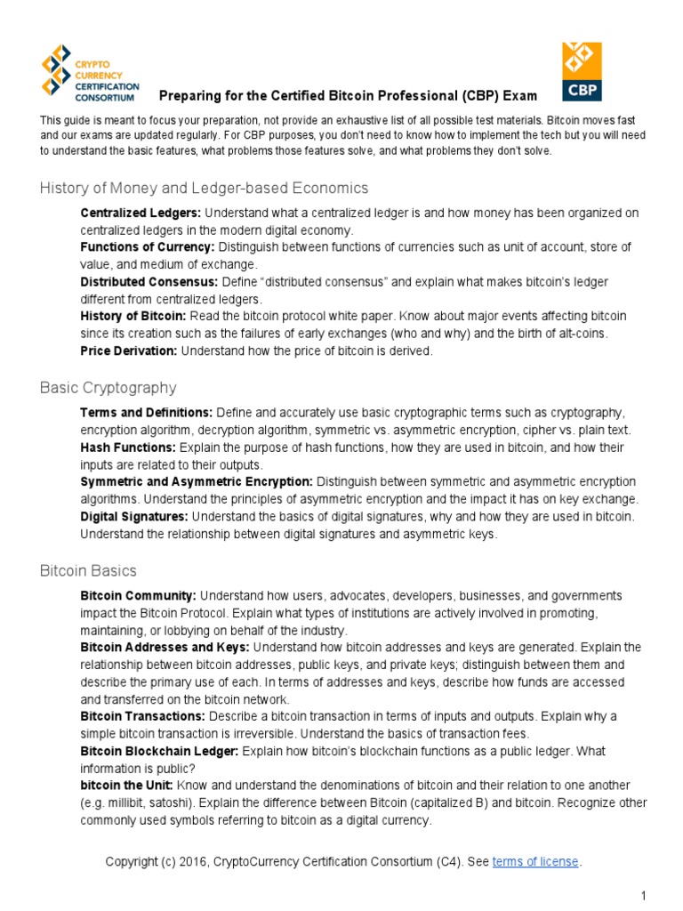 CBP Study Guide | PDF | Bitcoin | Cryptography