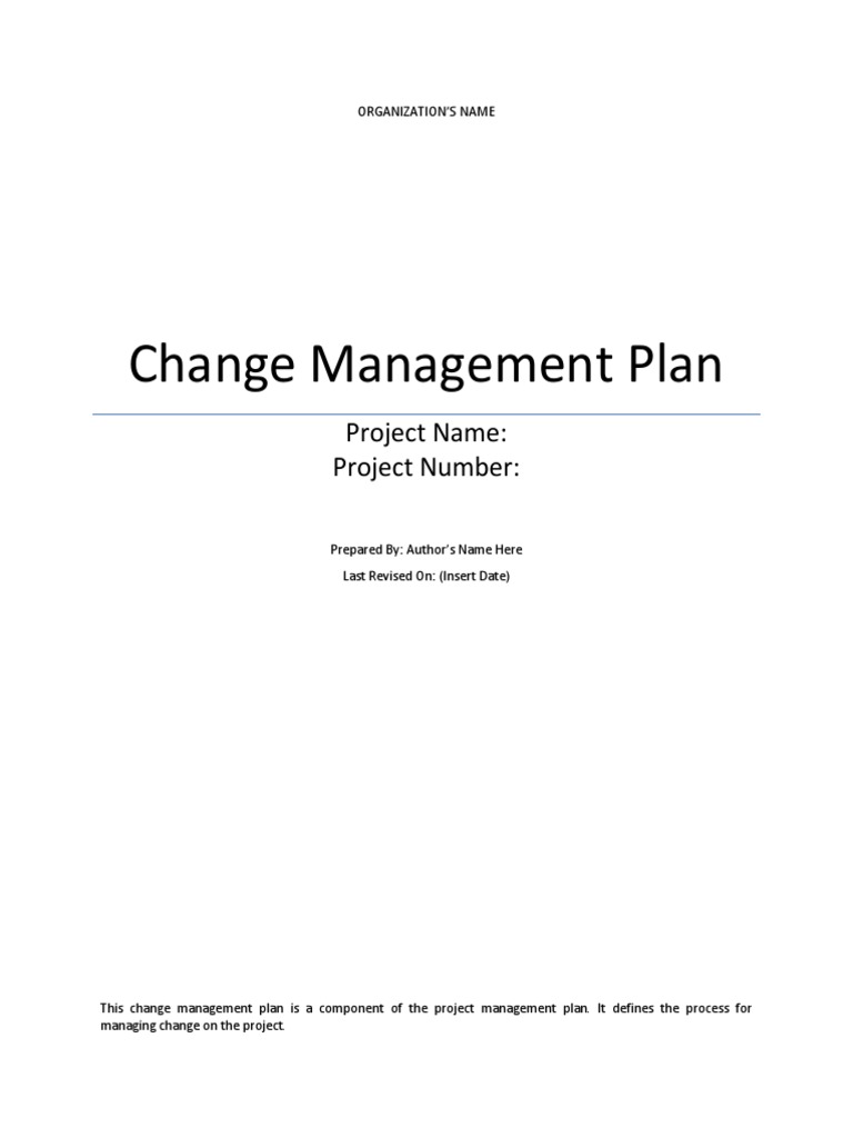 Change Management Plan | PDF | Project Management | Risk Management
