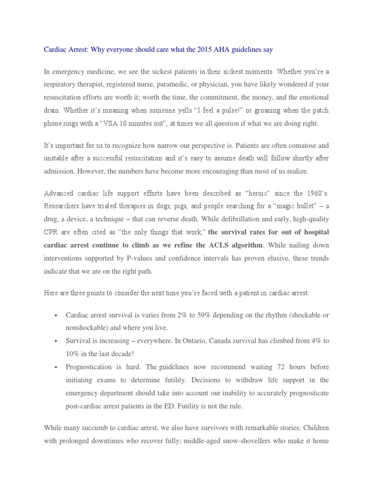 Cardiac Arrest: Why Everyone Should Care What The 2015 AHA Guidelines ...