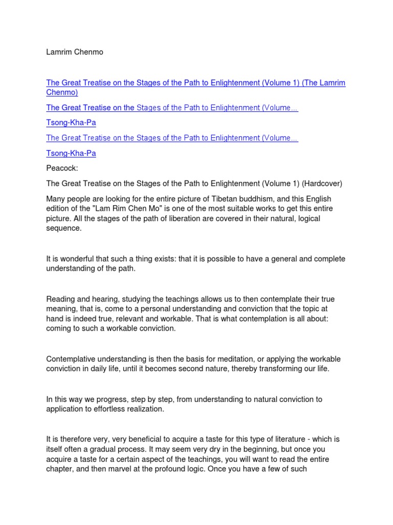 Lamrim Chenmo | PDF | Tibetan Buddhism | Je Tsongkhapa
