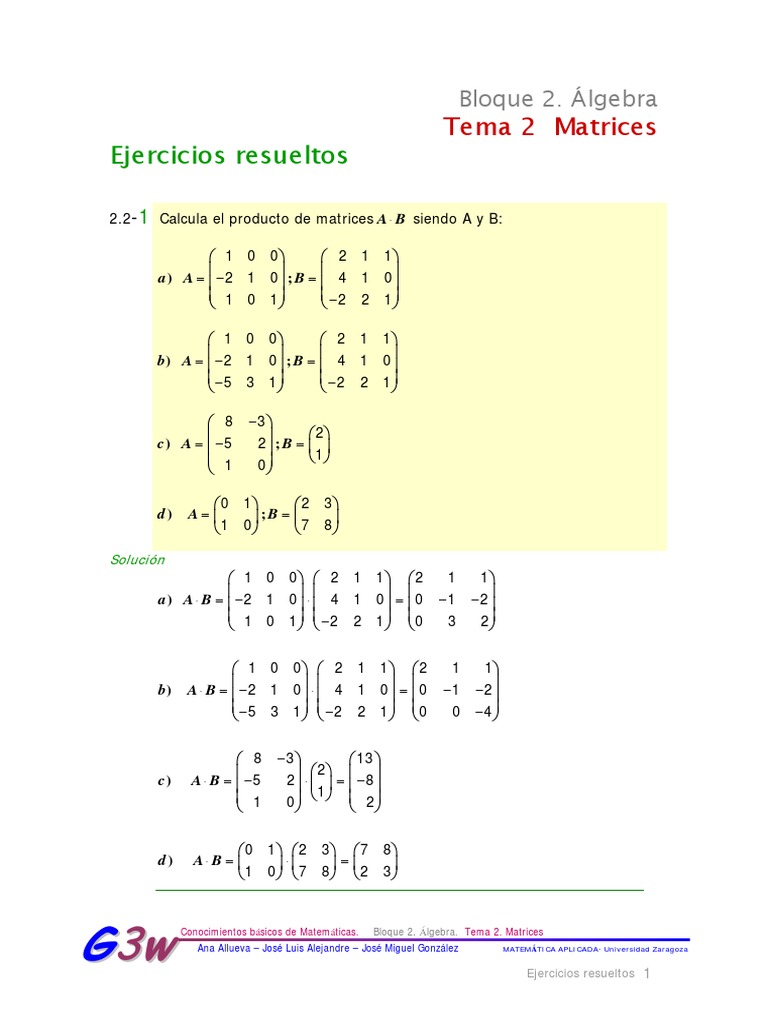 Resueltos b2 t2 | PDF | Matriz (Matemáticas) | Álgebra