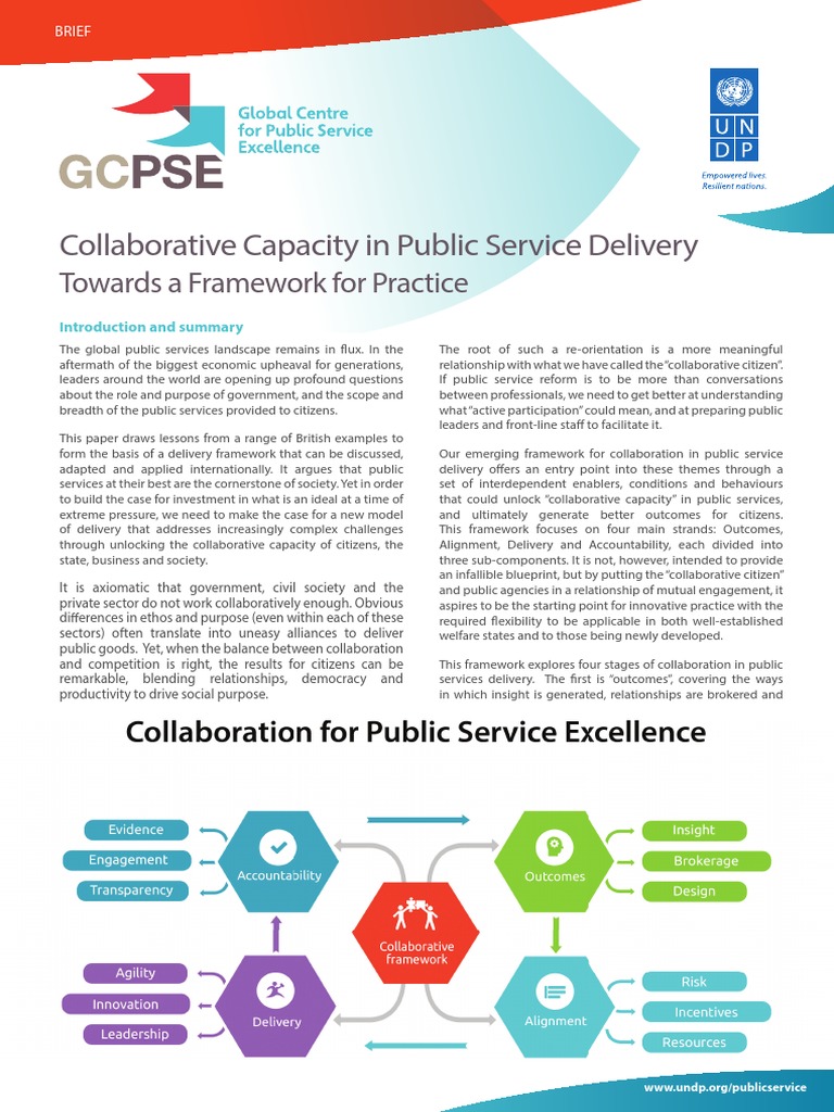Collaborative Capacity in Public Service Delivery - Towards A Framework ...