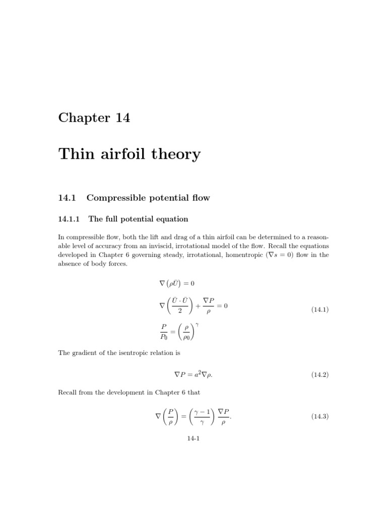 AA210 Fundamentals of Compressible Flow CH 14 BJ Cantwell | PDF | Airfoil | Mach Number