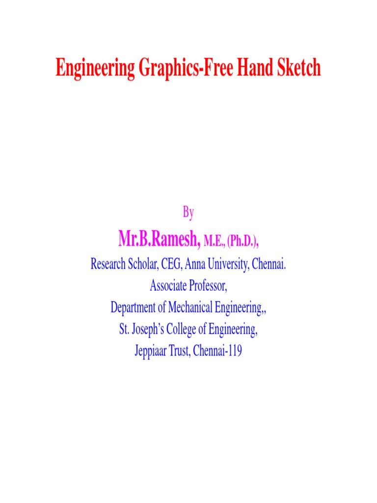 Engineering Graphics-Free Hand Sketch: Mr.B.Ramesh | PDF | René ...