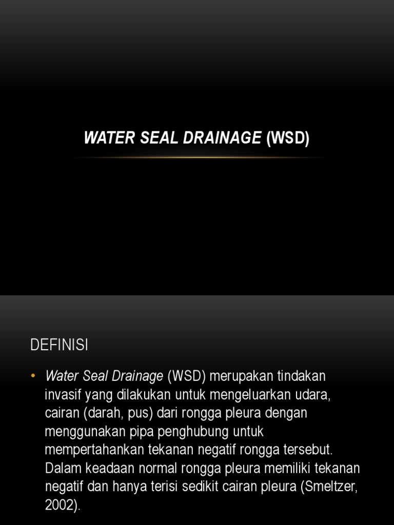 Pemasangan Water Seal Drainage (WSD) | PDF