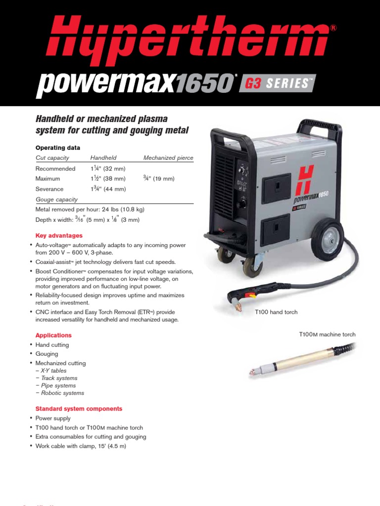 Hypertherm Powermax 1650 - SB - 860260 | PDF | Power Supply ...