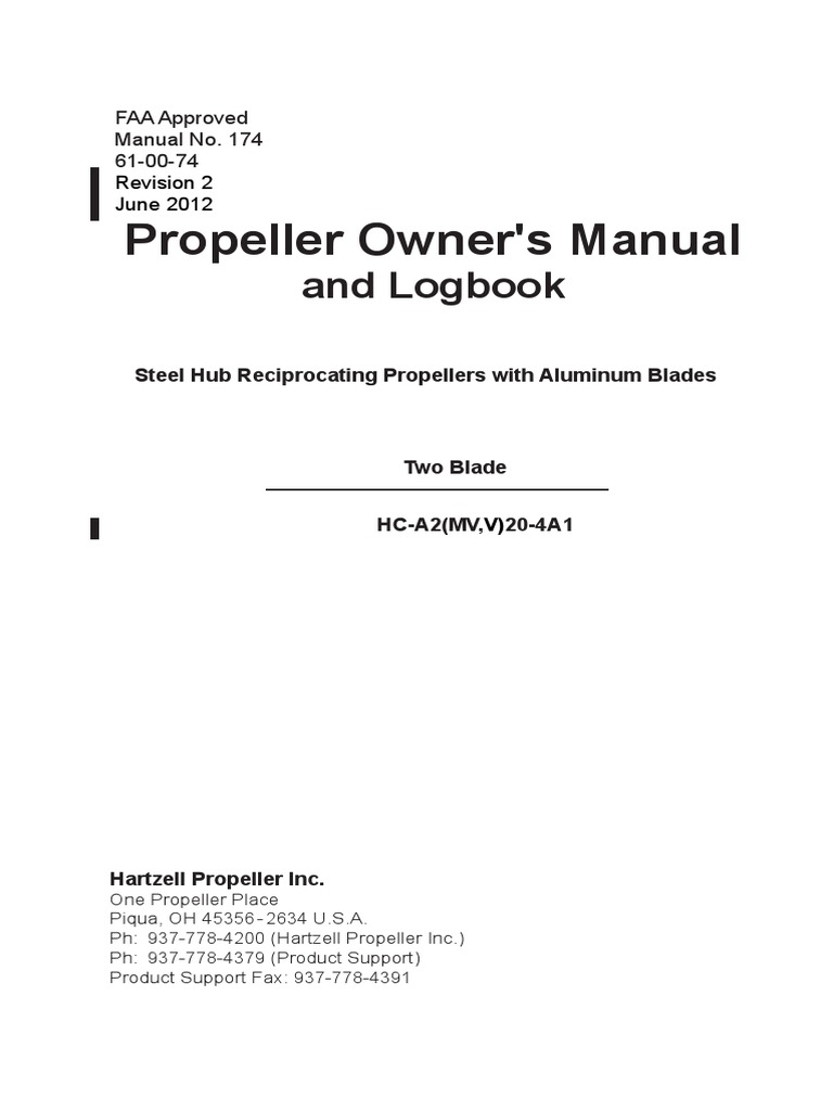 Propeller's Owner Manual and Logbook | PDF | Propeller | Mechanical ...