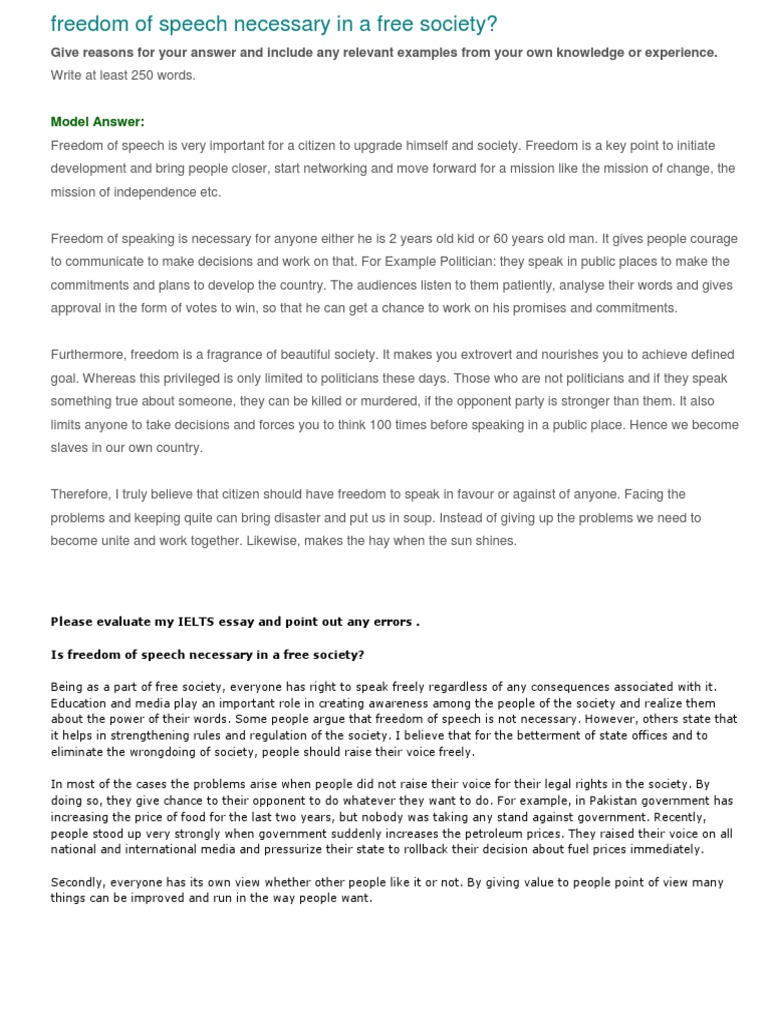 Freedom Of Speech Examples