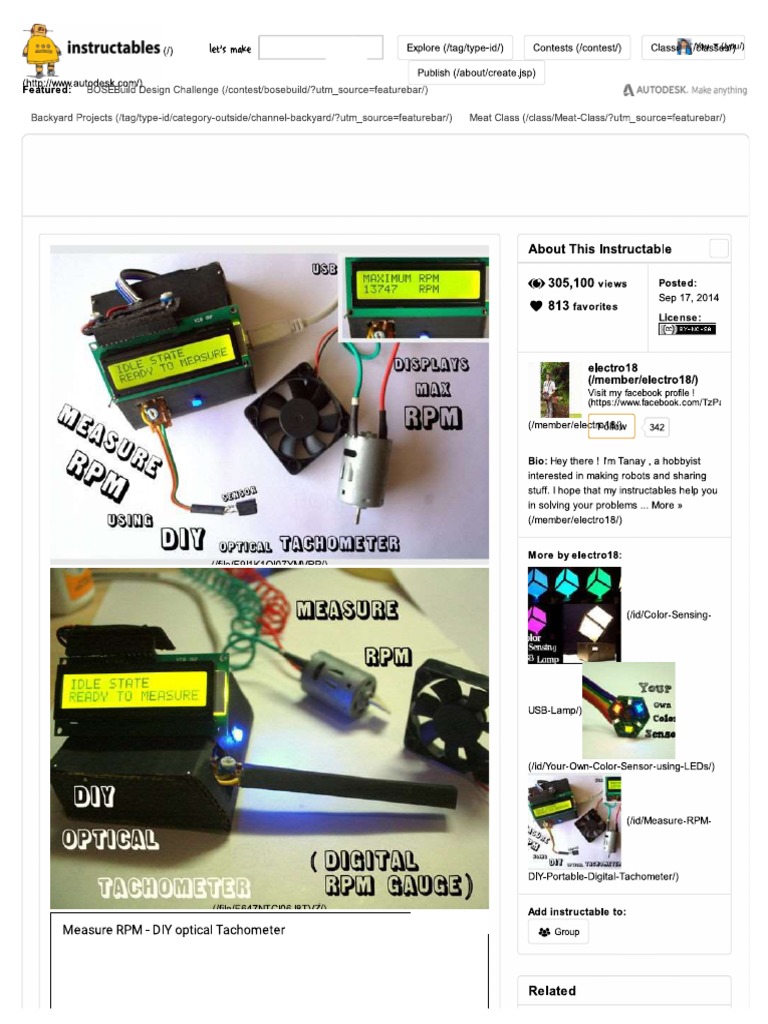 Diy-Making A Portable Digital Tachometer PDF | PDF