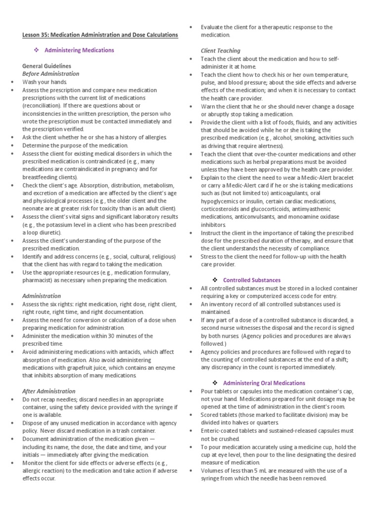 Medication Administration Guidelines | PDF | Pharmaceutical Drug ...