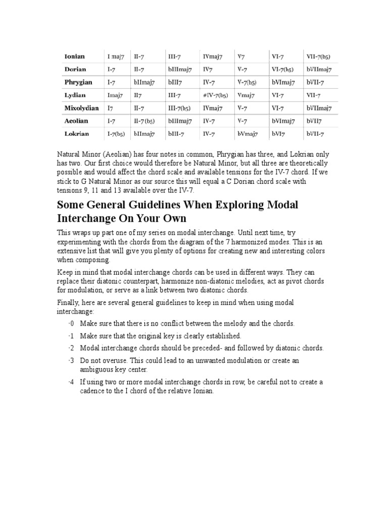 Modal Interchange Document | PDF