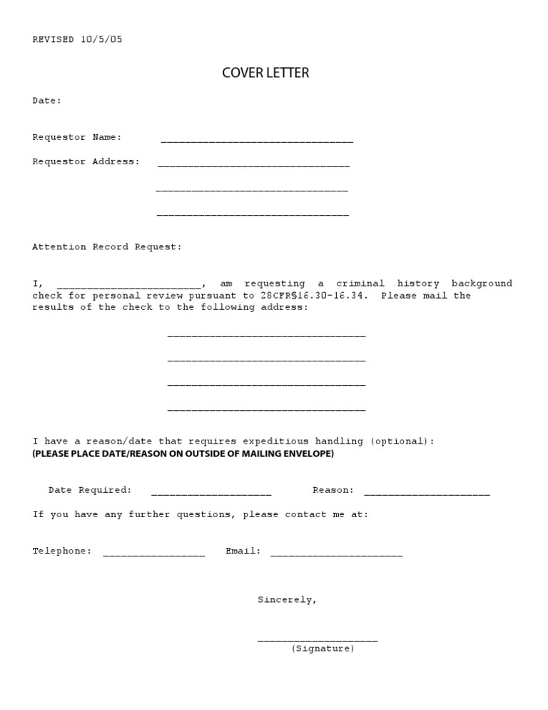 FBI Cover Letter | PDF