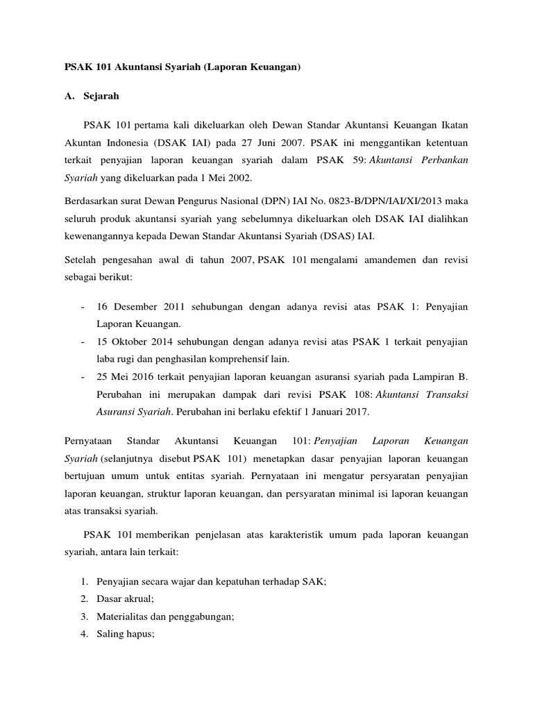 PSAK 101 Akuntansi Syariah | PDF