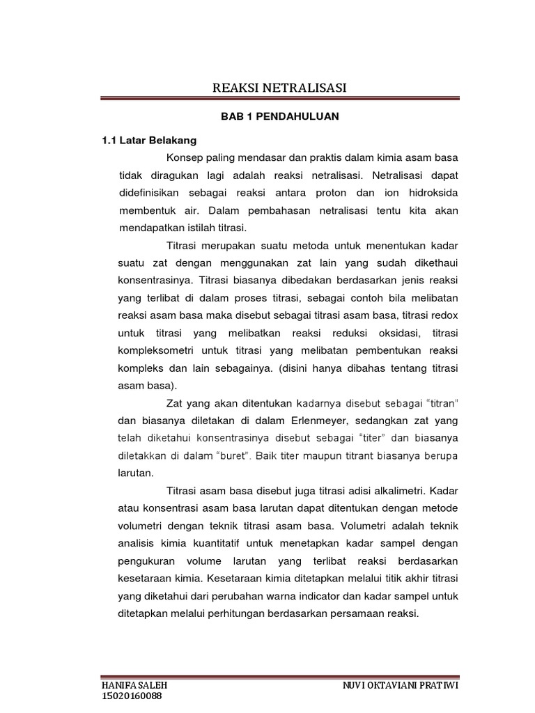 Laporan Netralisasi | PDF