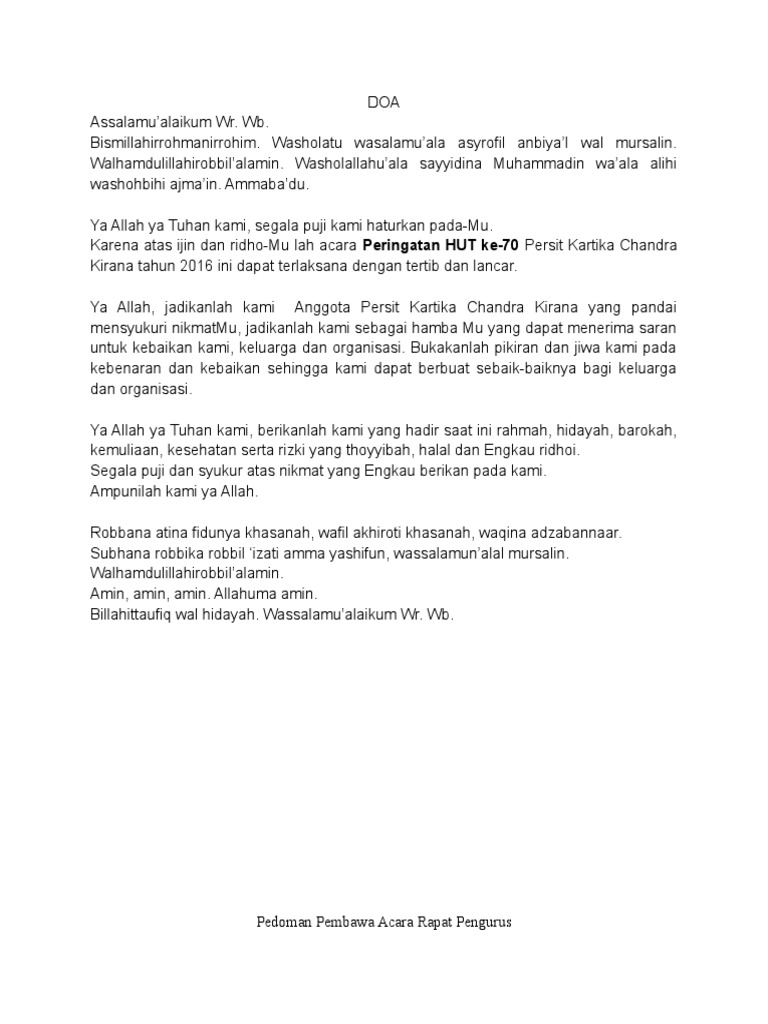 DOA Hut | PDF | Agama & Spiritualitas