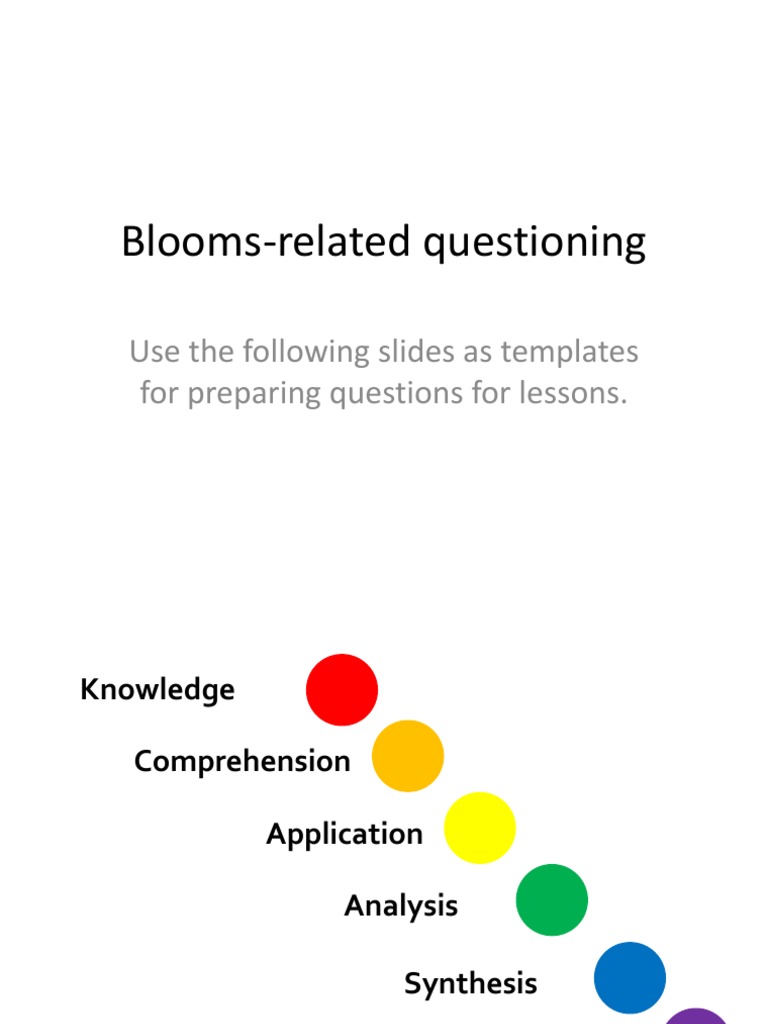 Blooms Taxonomy Question Templates | PDF | Science & Mathematics