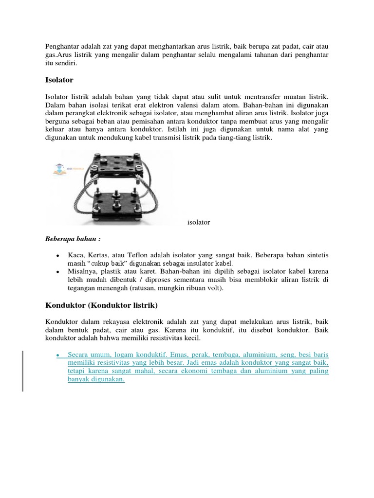 Konduktor dan Isolator dalam Elektronik | PDF
