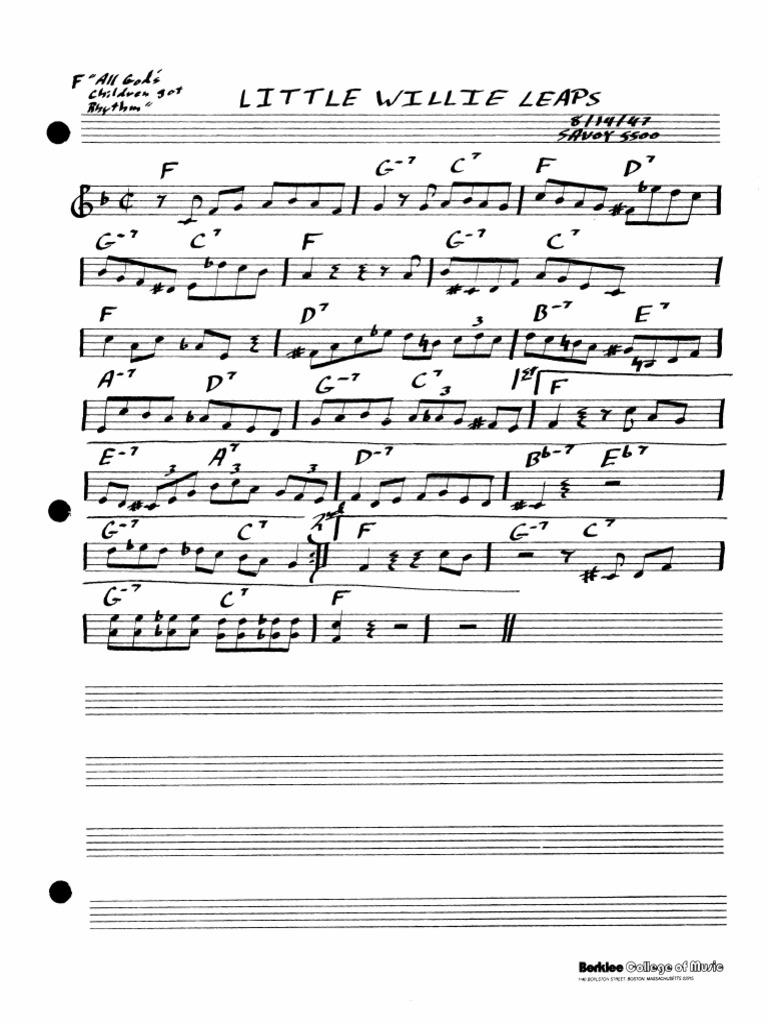 Little Willie Leaps (CP Tune Book.) | PDF